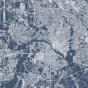 DALLAS CITY MAP Art Print Line Art City Map Dallas Texas Map Art ...