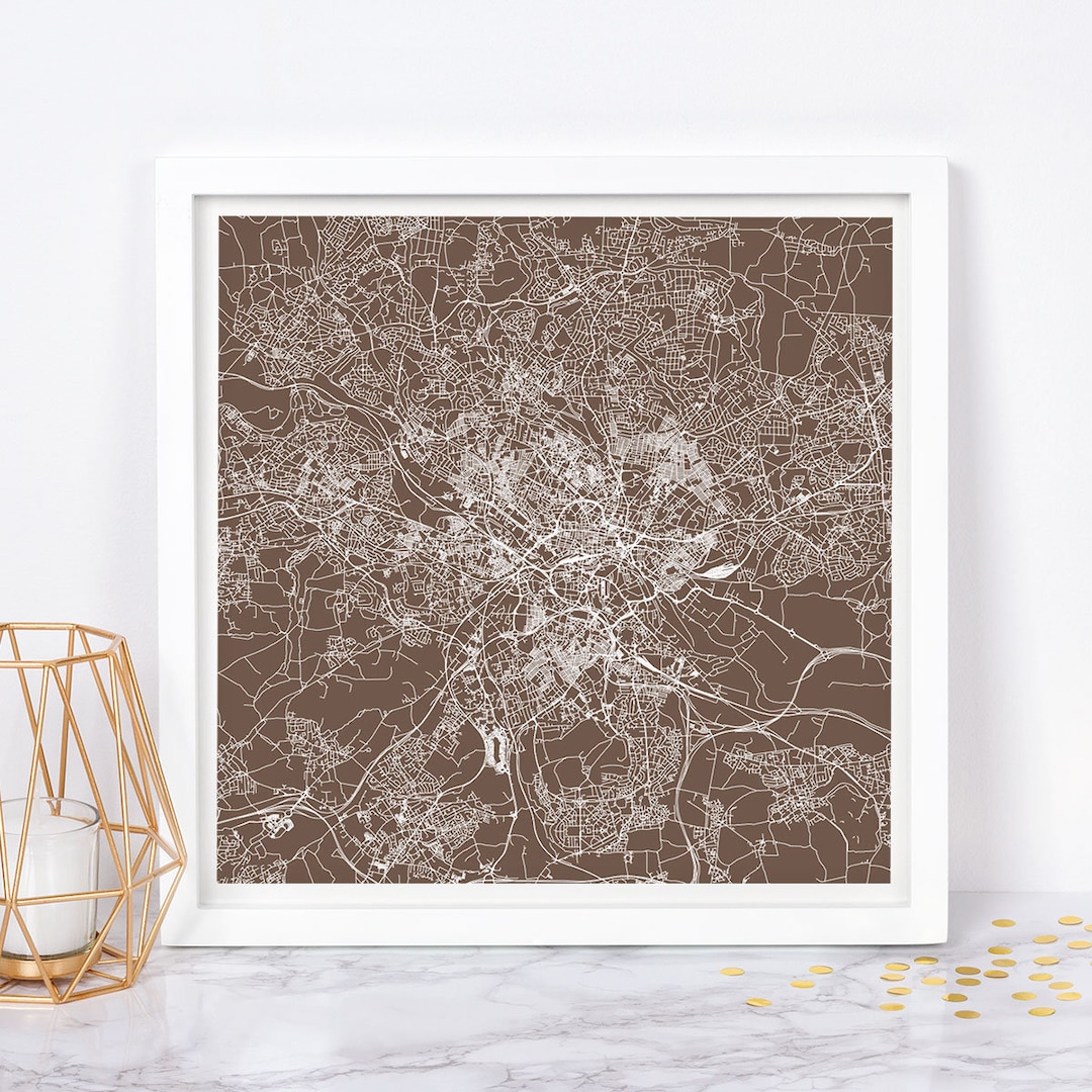 LEEDS City MAP Fine Art Map Poster Modern England UK Leeds - Etsy