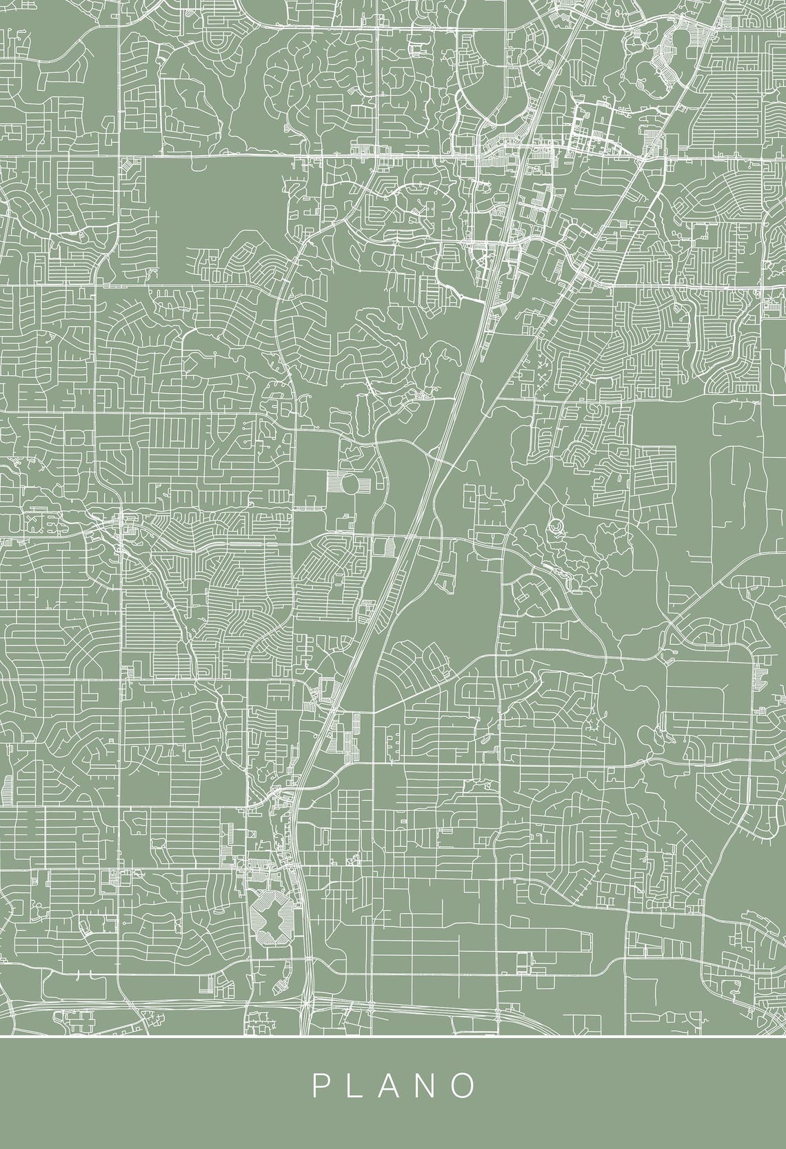 PLANO TEXAS MAP, Printable Digital Download, City Poster, High Quality ...