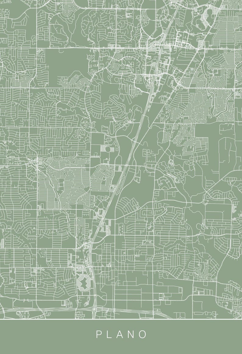 PLANO TEXAS MAP, Printable Digital Download, City Poster, High Quality ...