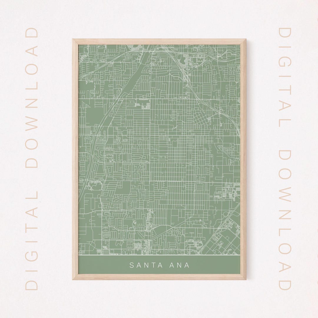 SANTA ANA City MAP, Digital, Line Art City Map, Road Map of Santa Ana ...