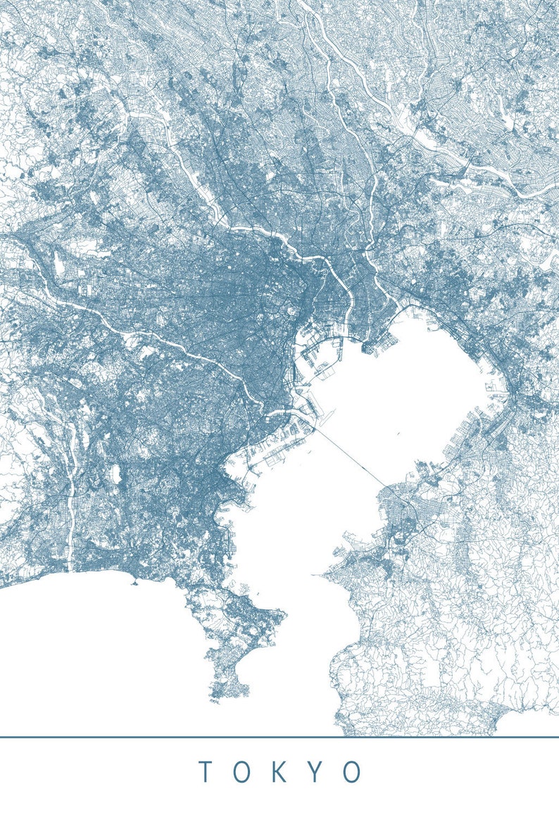 TOKYO MAP Minimalist Tokyo Art Print Customizable City Map | Etsy