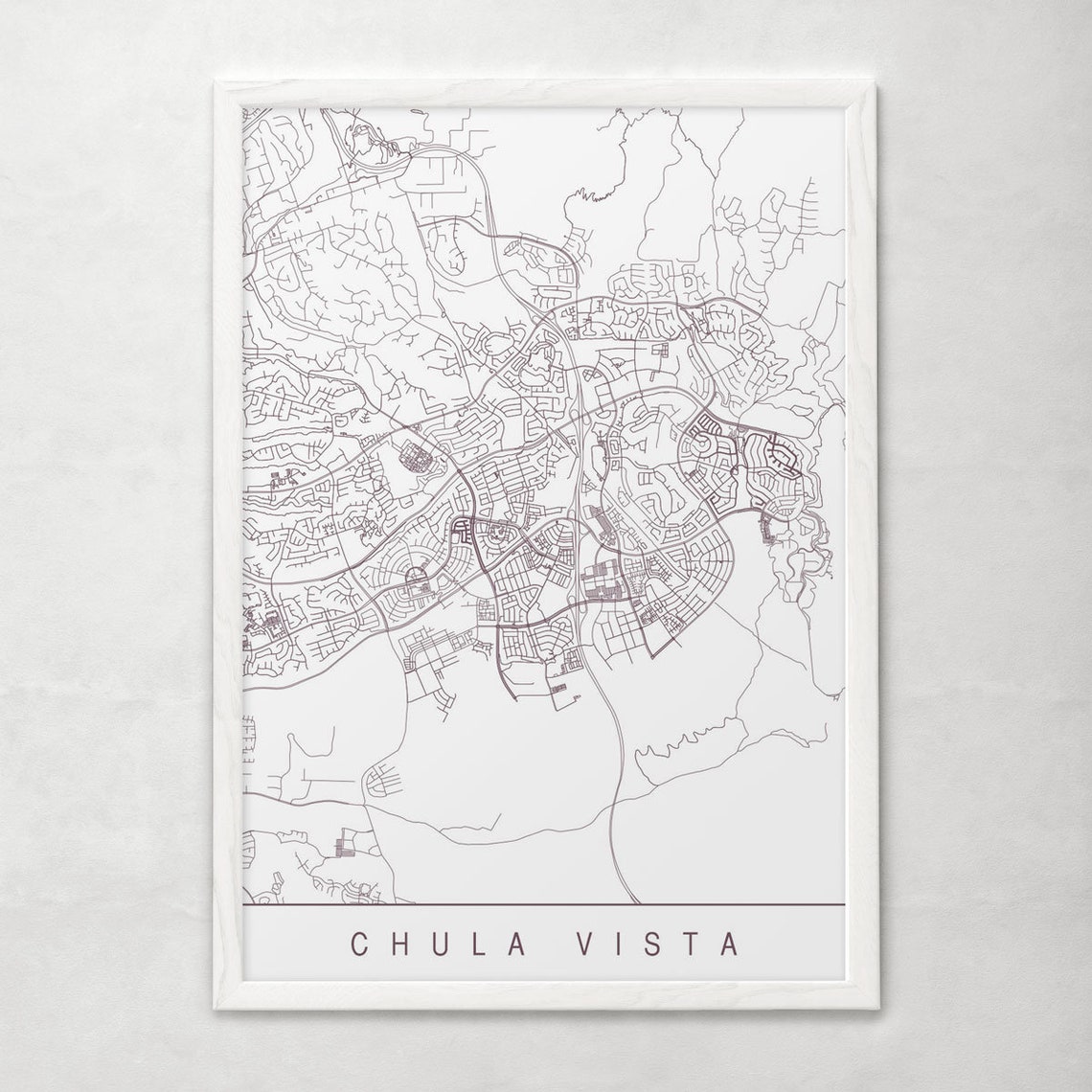 CHULA VISTA CALIFORNIA Map Customizable City Map High - Etsy