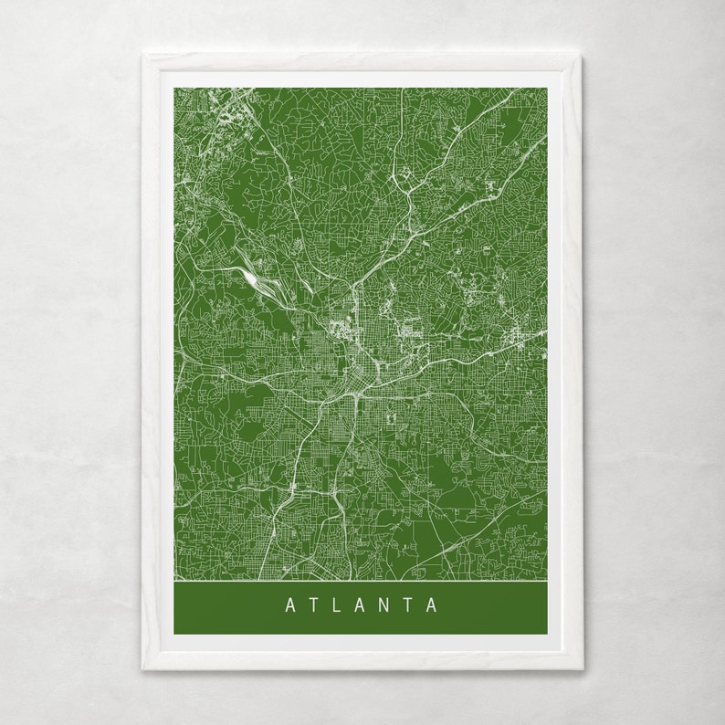 ATLANTA CITY MAP Line Art City Map Road Map of Atlanta | Etsy
