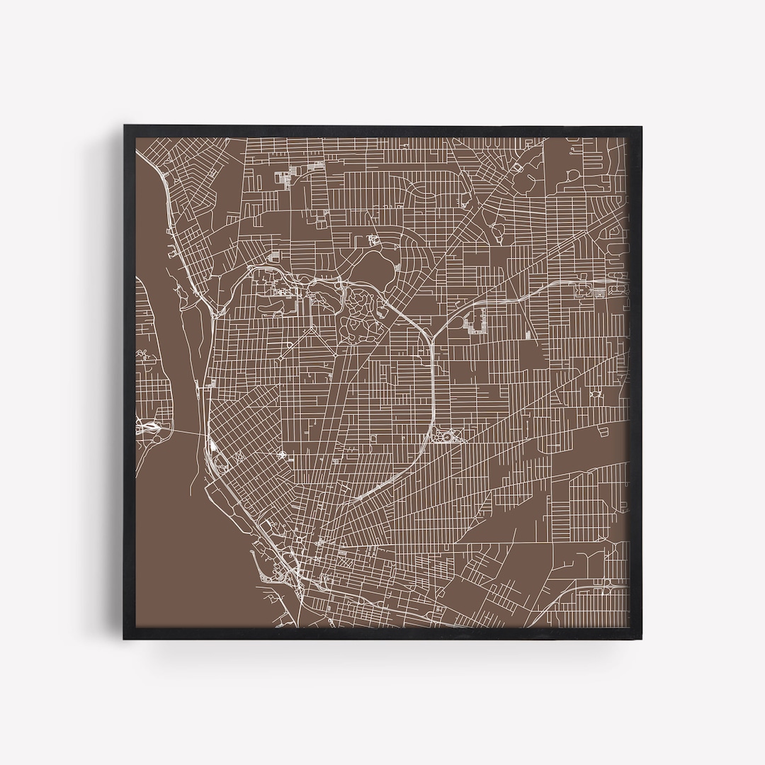 BUFFALO CITY MAP - Minimalist Wall Art, Modern Design City Grid Poster ...