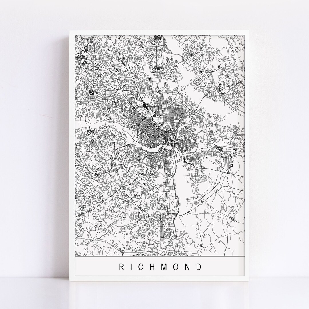RICHMOND MAP Minimalist Richmond Art Print, Customizable City Map, High ...