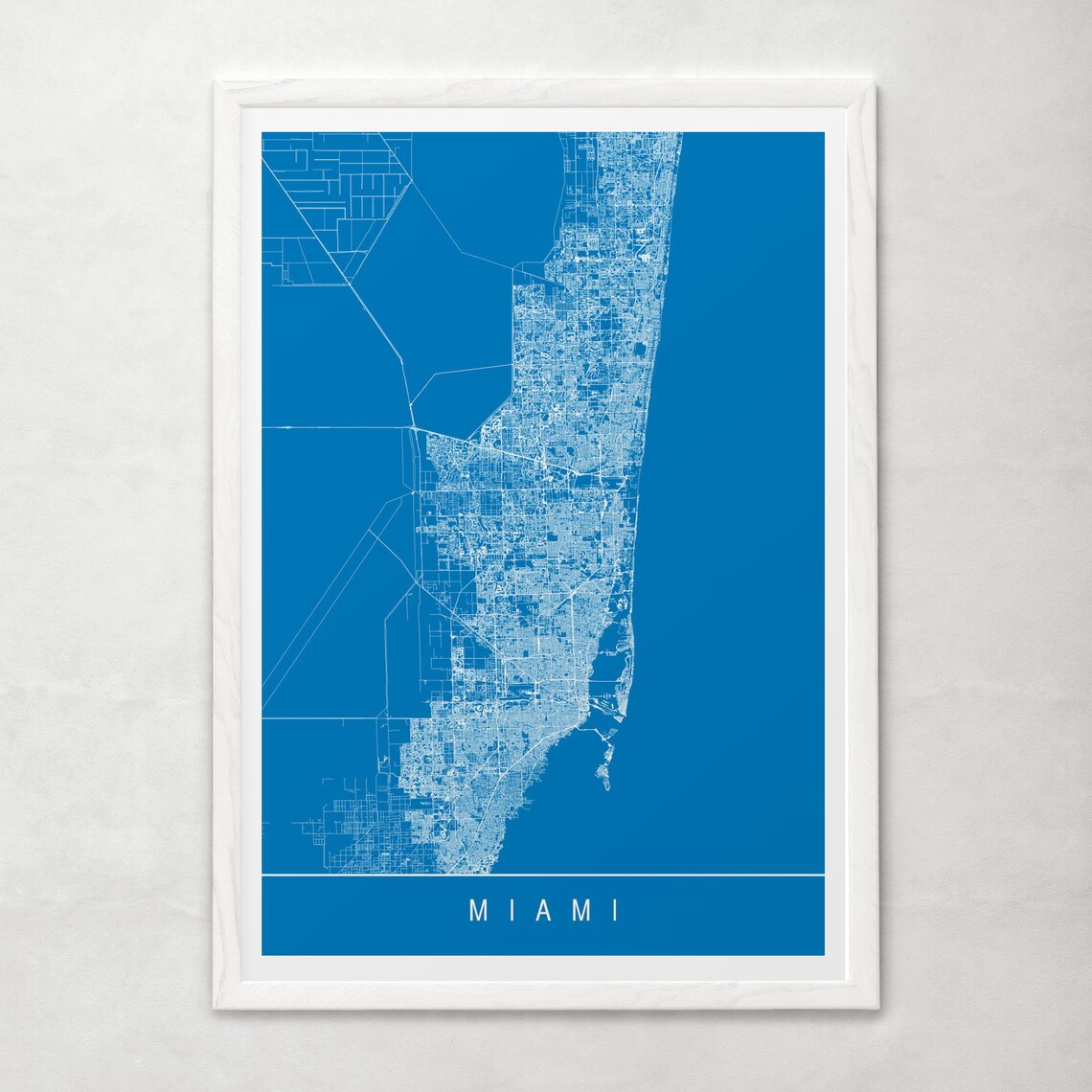 MIAMI MAP ART Florida City Map Modern City Print Art | Etsy