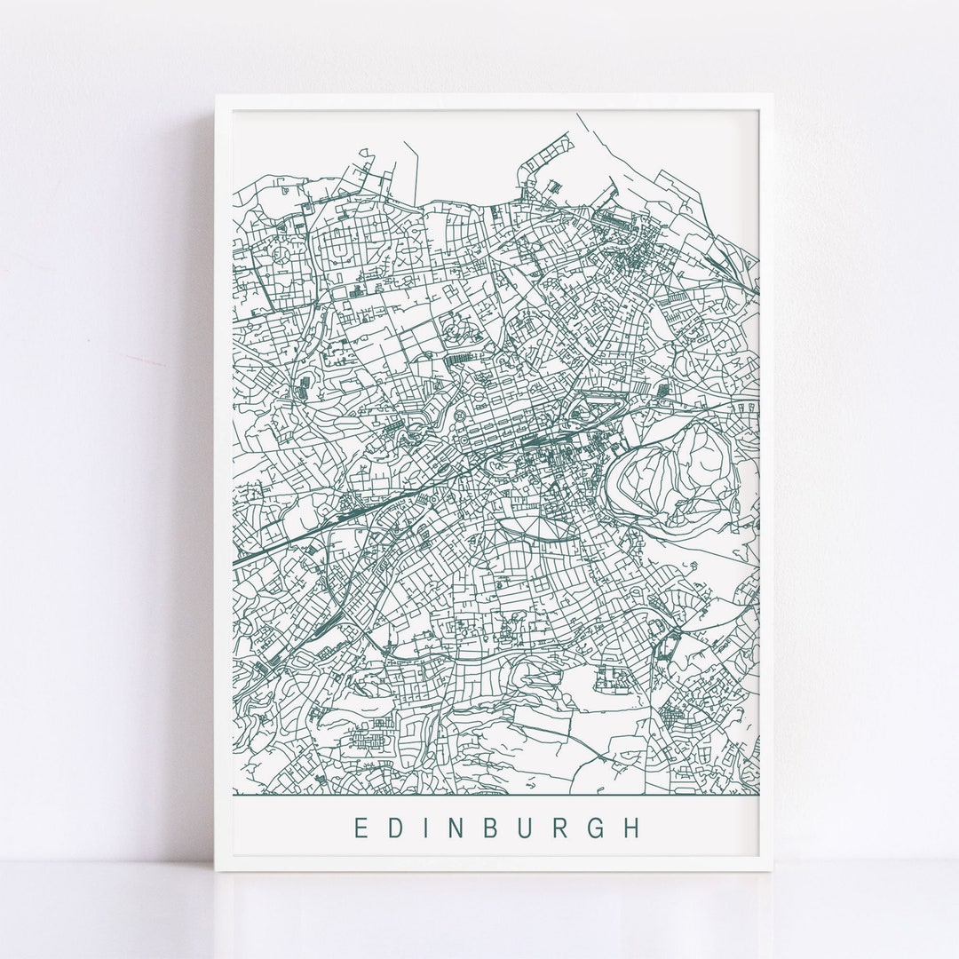 EDINBURGH MAP - High Quality Giclee Print, Minimalist Edinburgh Art ...