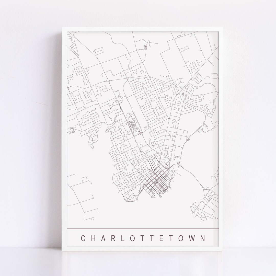 CHARLOTTETOWN MAP - High Quality Giclee Print, Minimalist Charlottetown ...
