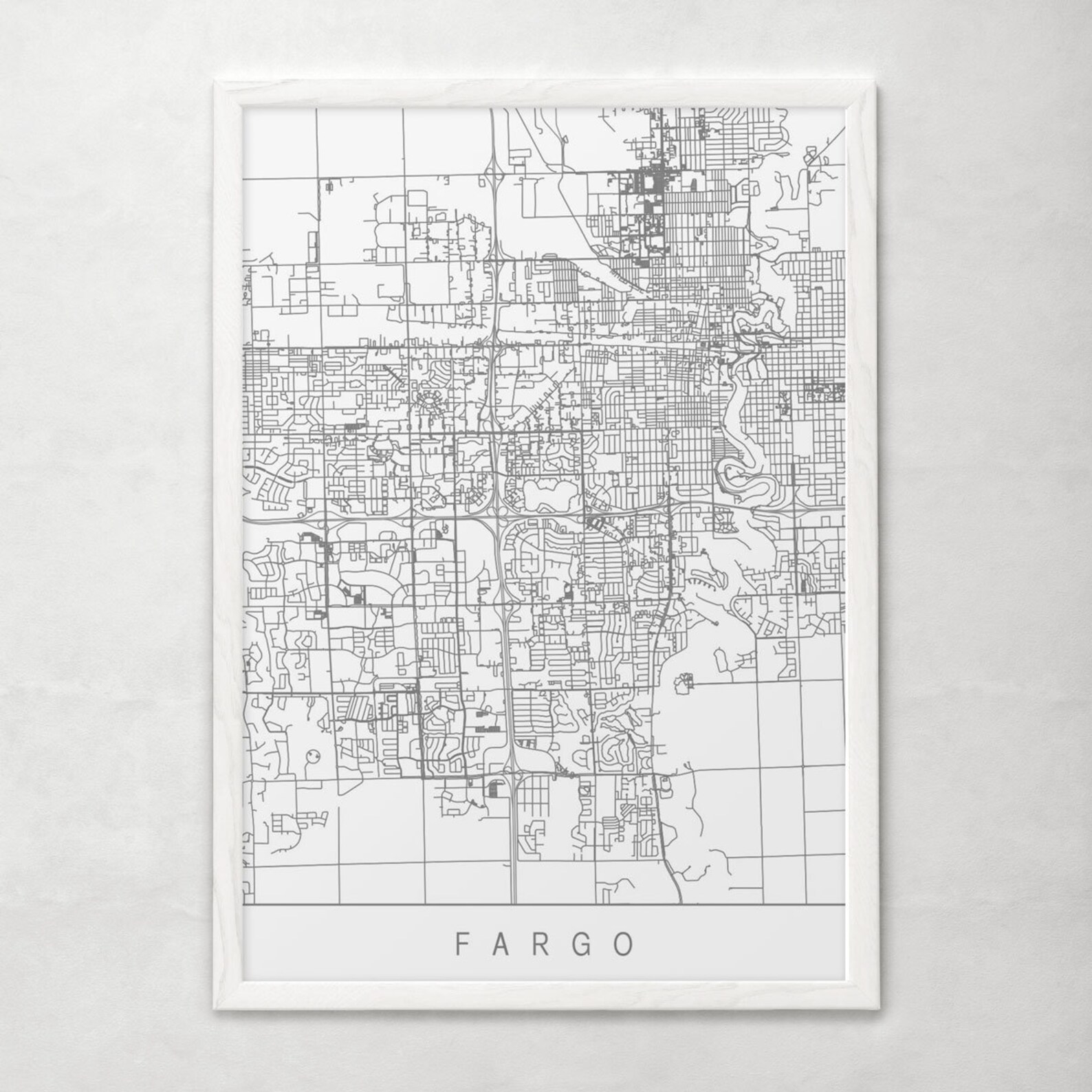 FARGO NORTH DAKOTA Map Customizable City Map High Quality - Etsy