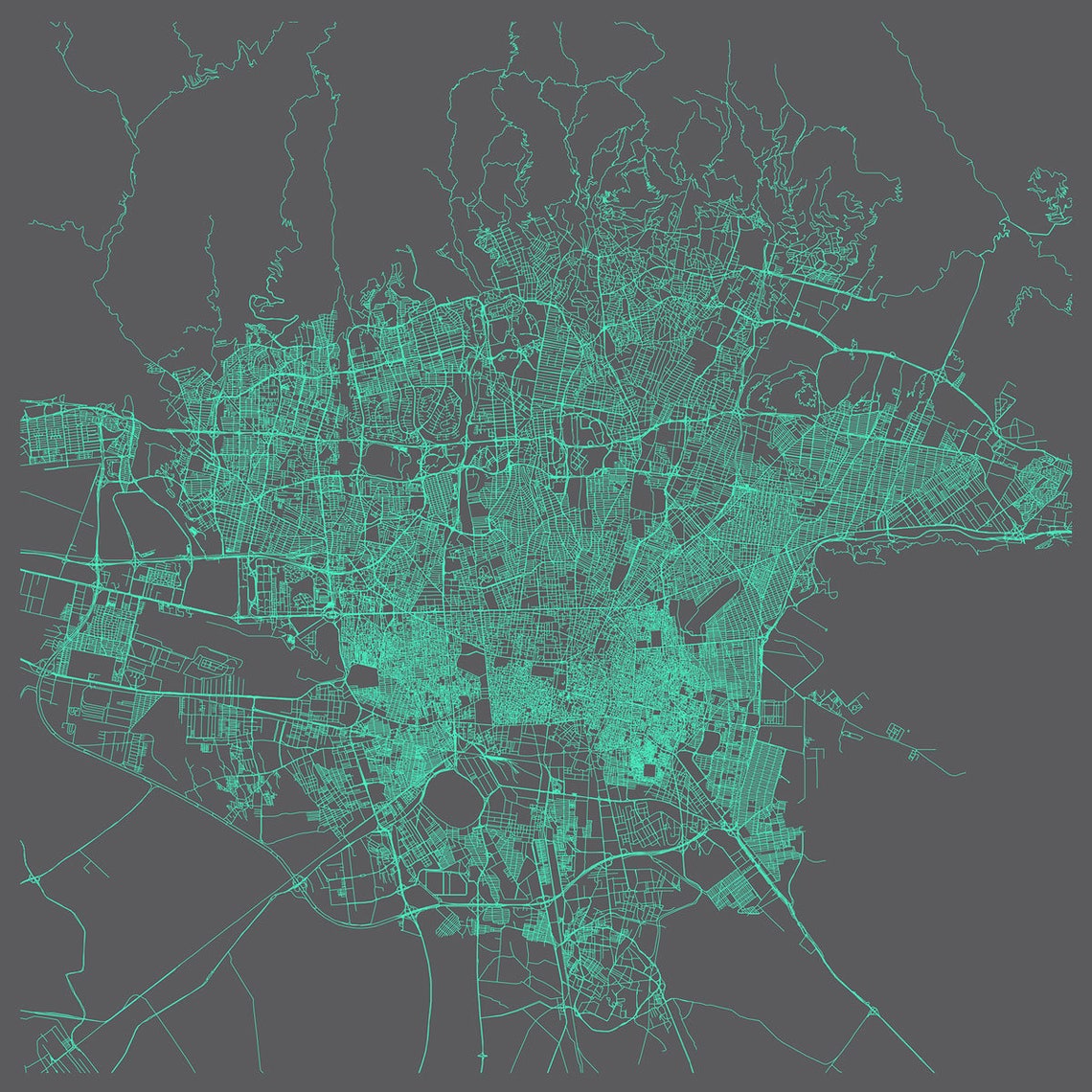 TEHRAN MAP Map of Tehran Tehran Iran Customizable Colors | Etsy