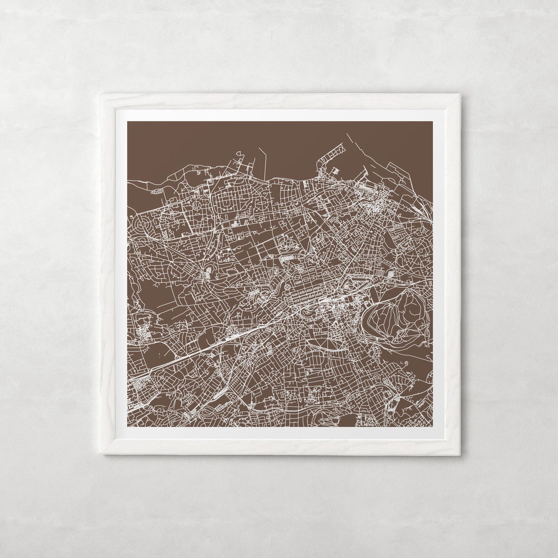 EDINBURGH CITY MAP Fine Art Map Poster Modern Scotland Map - Etsy