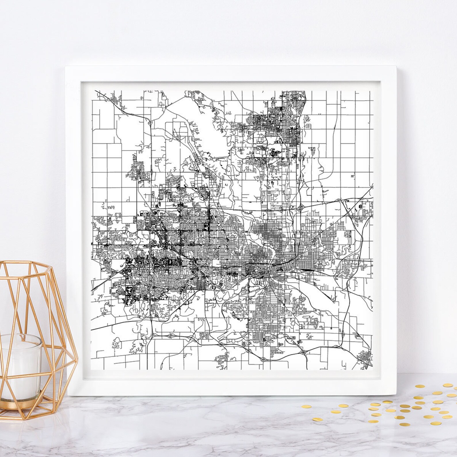 DES MOINES City MAP Fine Art Map Poster Des Moines Iowa | Etsy