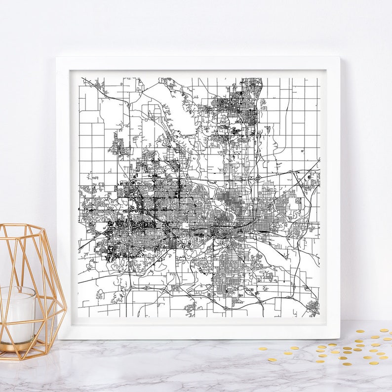 DES MOINES City MAP Fine Art Map Poster Des Moines Iowa - Etsy
