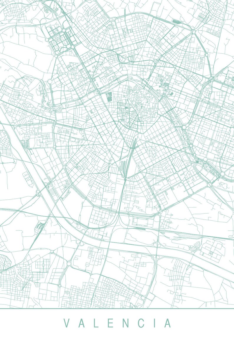 VALENCIA MAP Minimalist Valencia Art Print Customizable - Etsy Canada