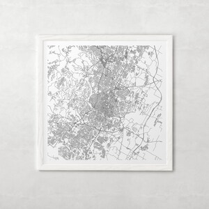 AUSTIN CITY MAP - Fine Art Map Poster - Austin Map Print Minimalist ...