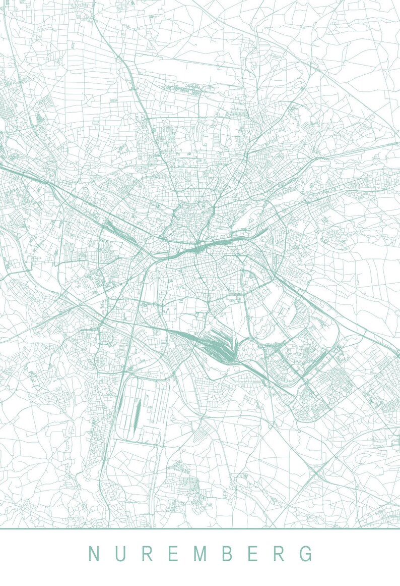 NUREMBERG MAP High Quality Giclee Print Minimalist | Etsy
