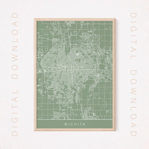 Mapa Imprimible De Wichita-ks Wichita Kansas Map Hi Res Stock