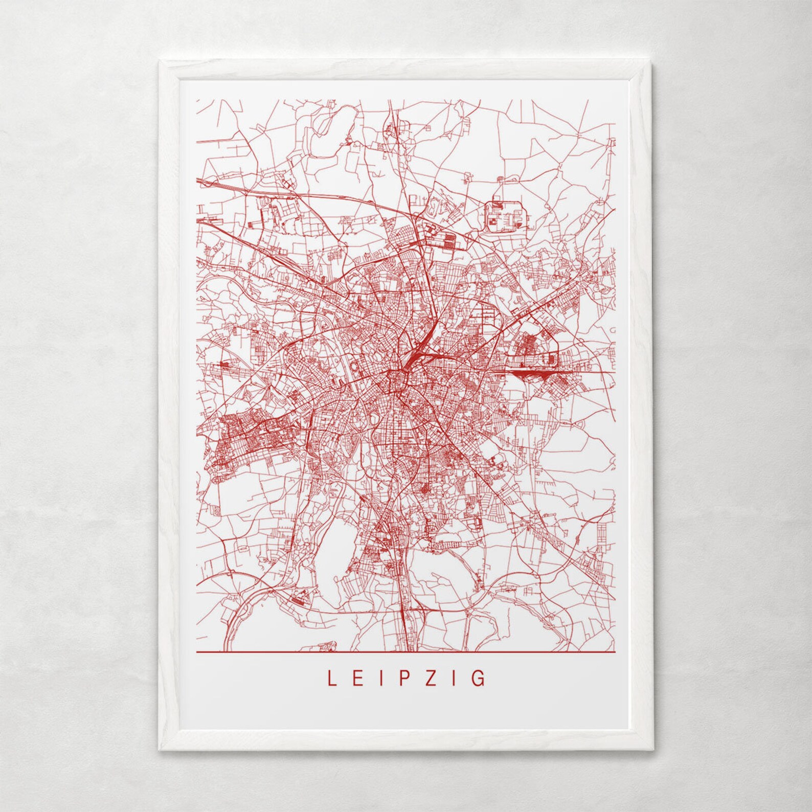 LEIPZIG MAP High Quality Giclee Print Minimalist Leipzig - Etsy Canada