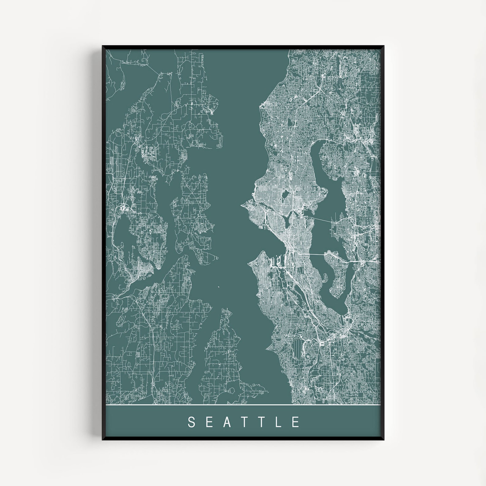SEATTLE MAP PRINT Modern City Print Art Customizable City - Etsy