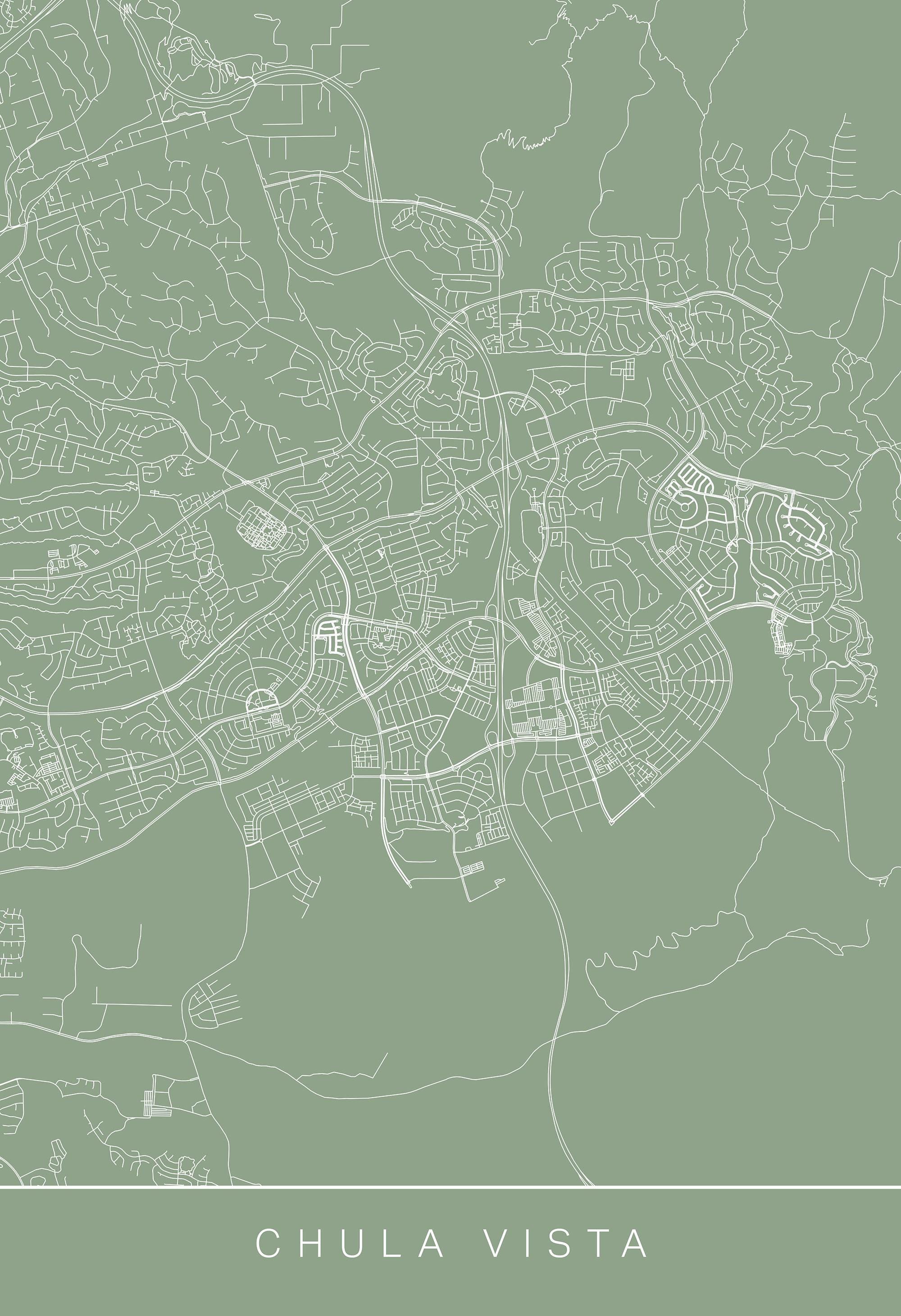 CHULA VISTA MAP, Printable California City Poster, Digital Download ...