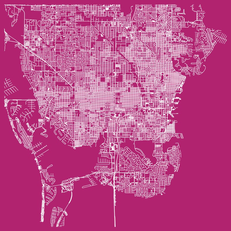 ST. PETERSBURG CITY Map Minimalist Wall Art Modern Design - Etsy