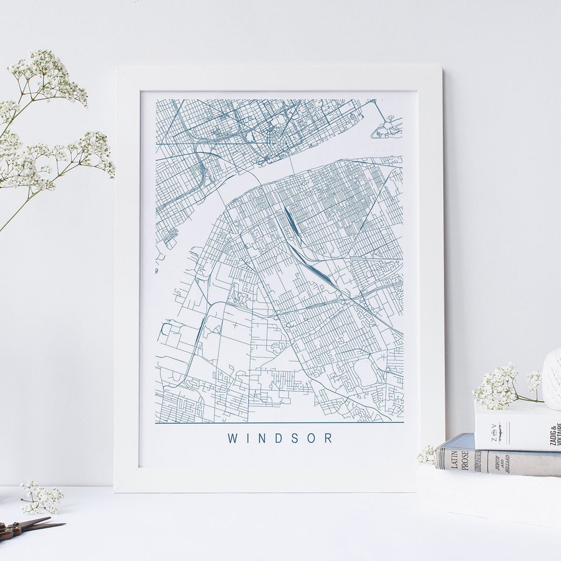WINDSOR MAP Minimalist Windsor Art Print Customizable City - Etsy