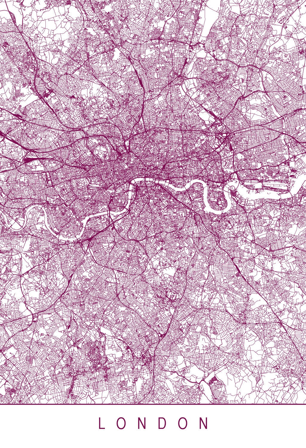 LONDON MAP High Quality Giclee Print Minimalist London Art - Etsy Canada