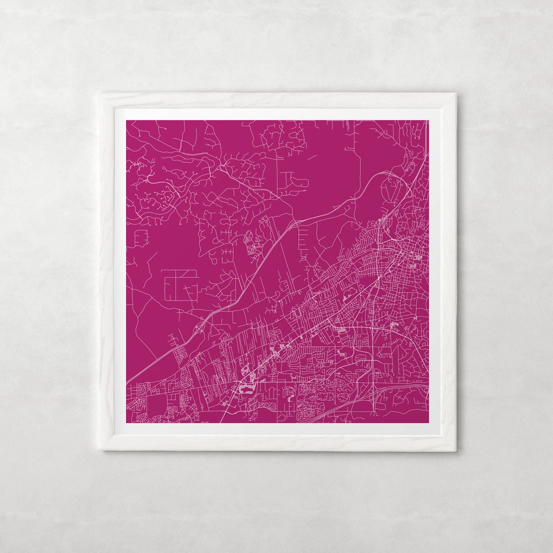 SANTA FE City Map Fine Art Map Poster Modern New Mexico USA | Etsy