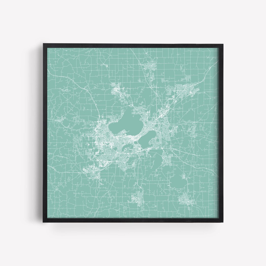 CITY OF MADISON - Modern Wisconsin U.S.A Map Poster - Minimalist City ...