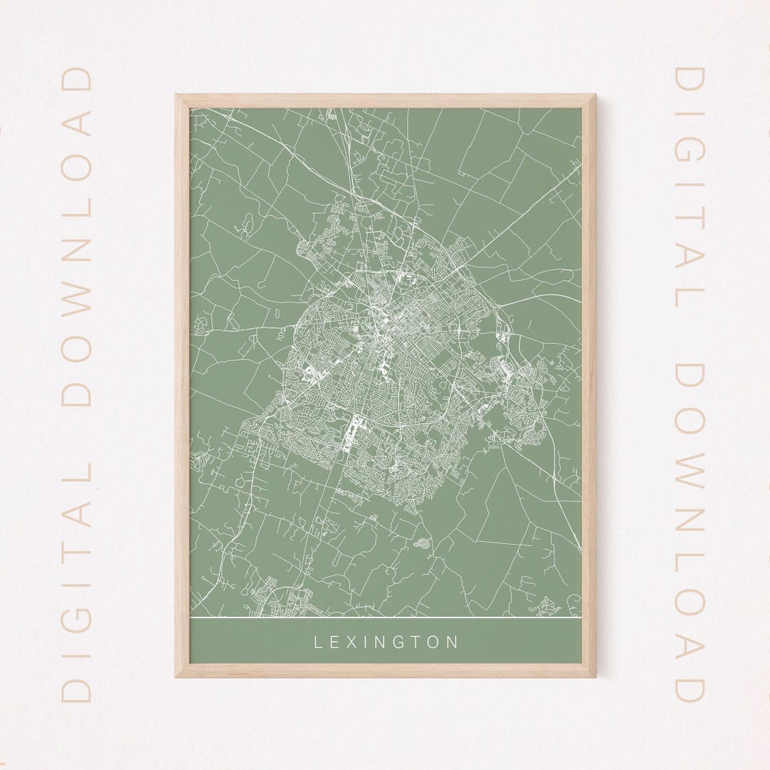 LEXINGTON MAP ART, Digital Download, Line Art City Map, Lexington ...