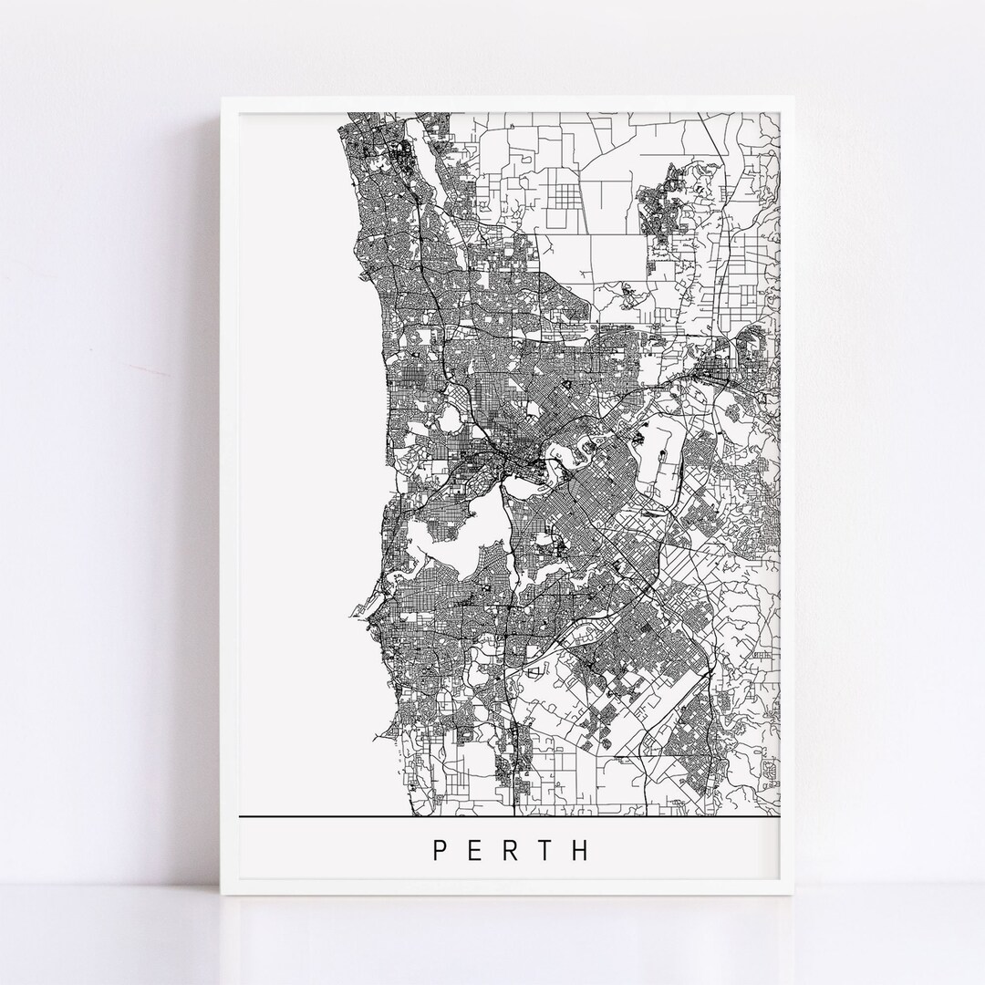 PERTH MAP - Minimalist Perth Art Print, Customizable City Map, High ...