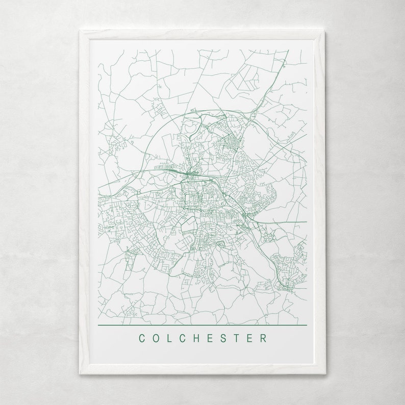 COLCHESTER MAP High Quality Giclee Print Minimalist | Etsy
