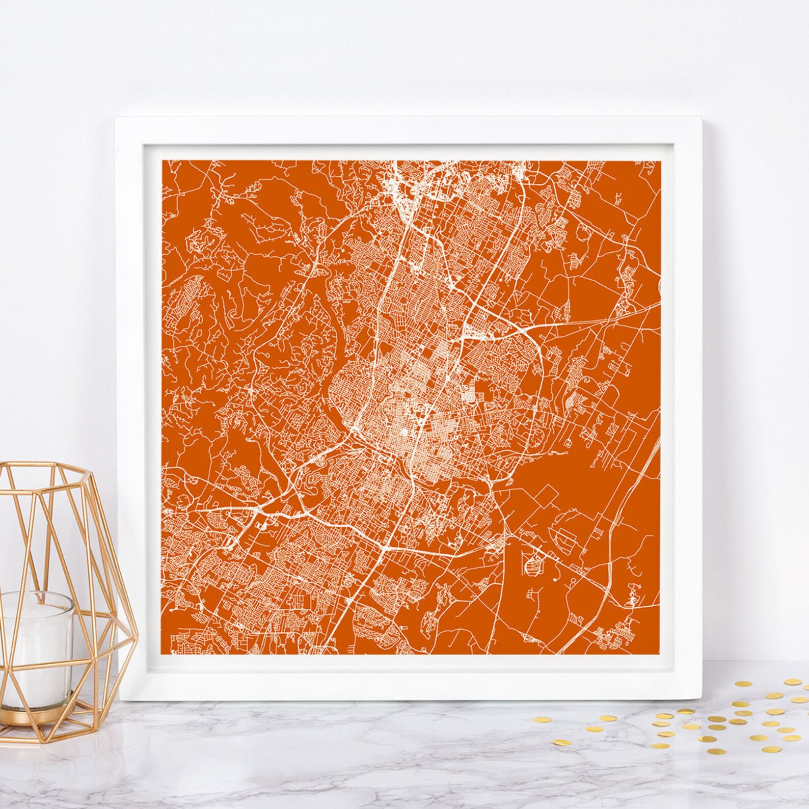 AUSTIN Texas CITY MAP Poster Line Art City Map Road Map of | Etsy