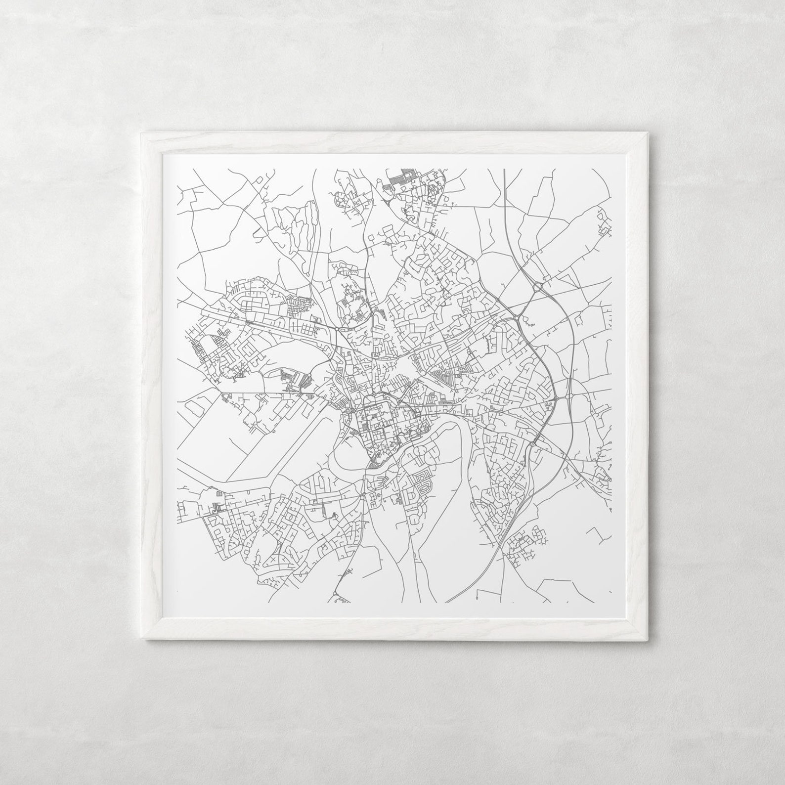 CHESTER CITY MAP - Fine Art Map Poster - Chester Map Print Minimalist ...