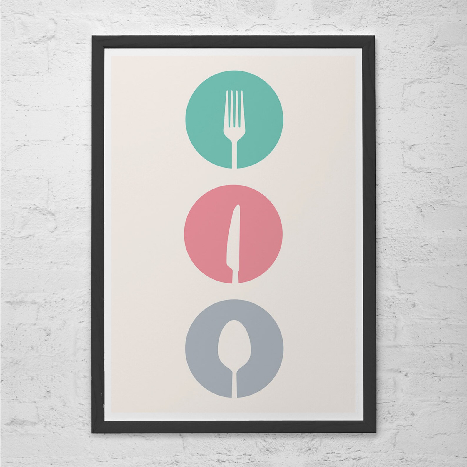 UTENSILS Kitchen Art Poster Cutlery Minimalist Mid-Century | Etsy