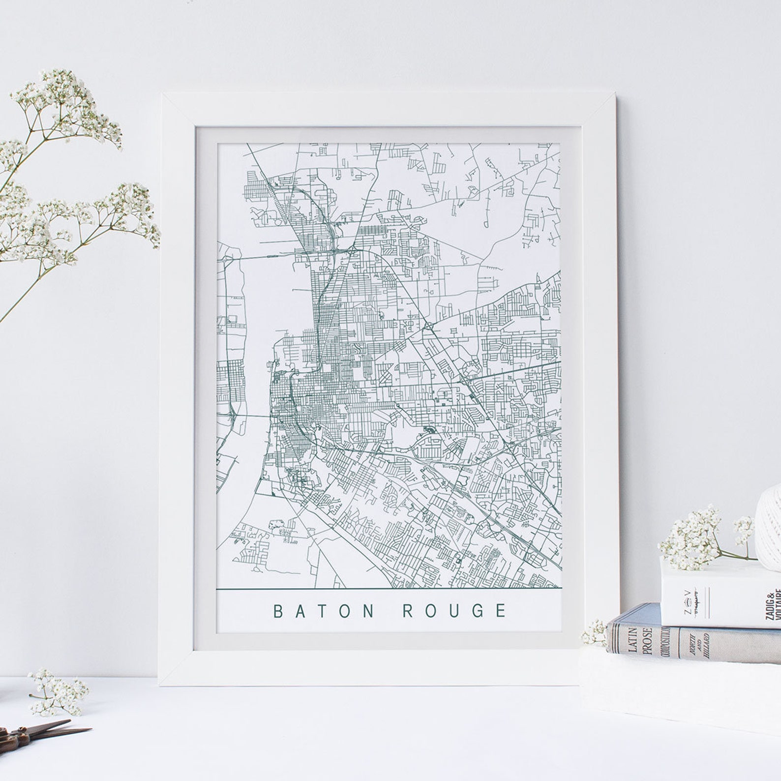 BATON ROUGE LOUISIANA Map Customizable City Map High - Etsy