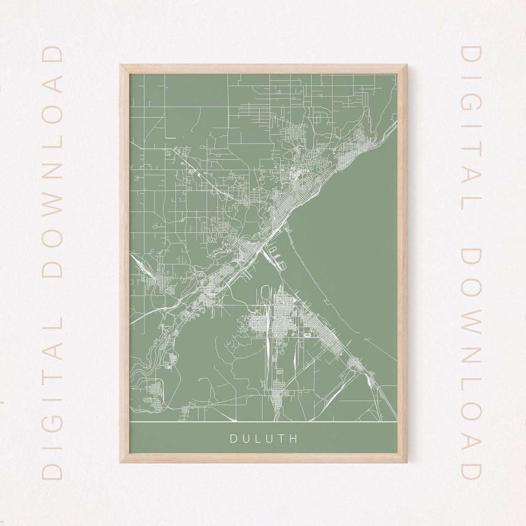 DULUTH MINNESOTA MAP, Printable City Poster, Digital Download, Multiple ...