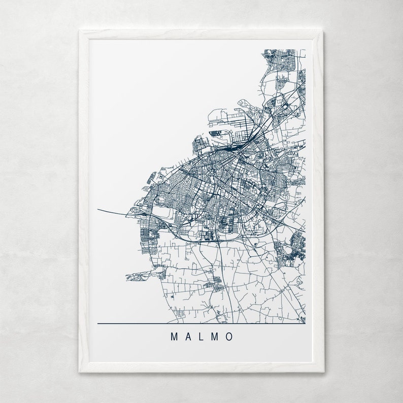 MALMO MAP High Quality Giclee Print Minimalist Malmo Art - Etsy Canada