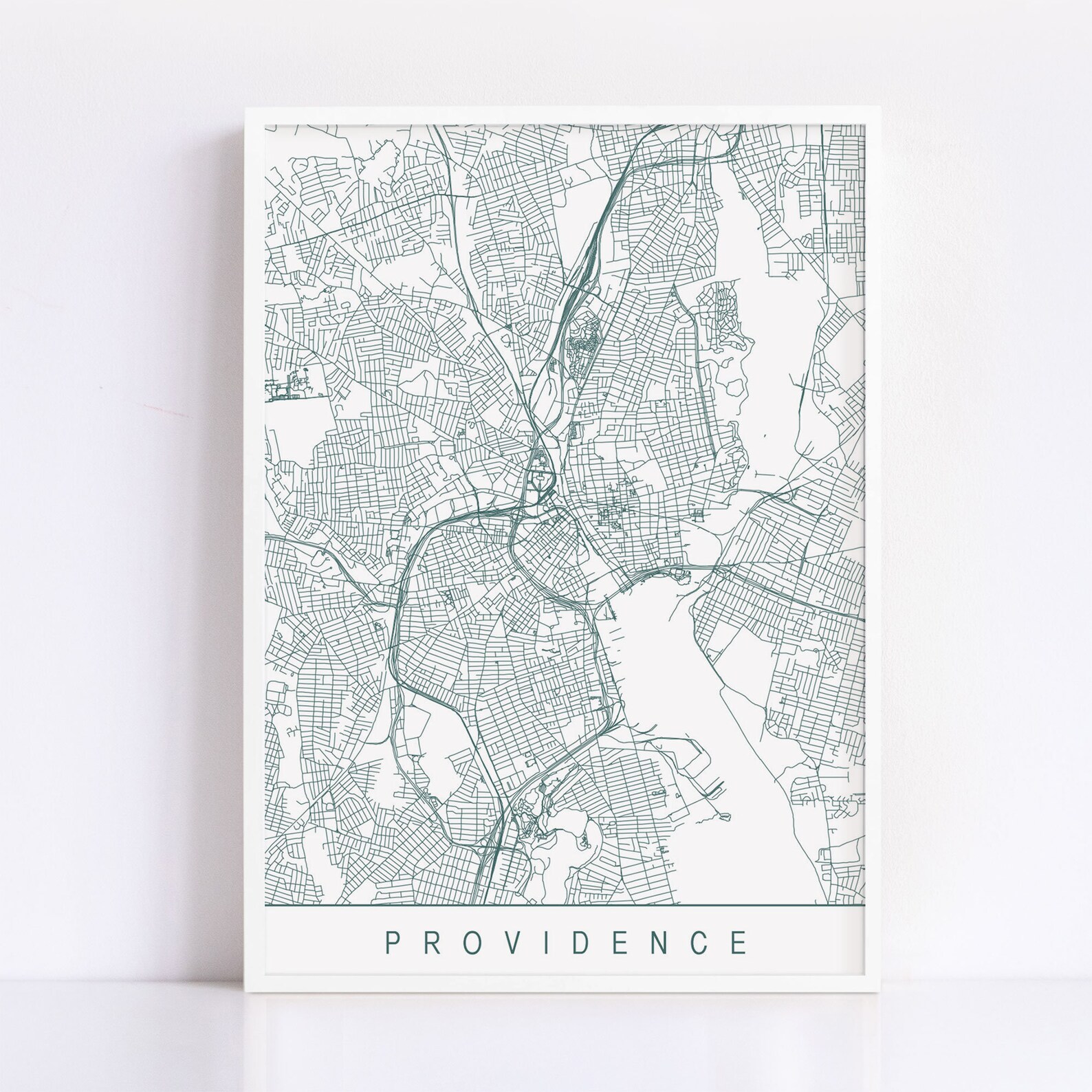 PROVIDENCE MAP - Minimalist Providence Art Print, Customizable City Map ...