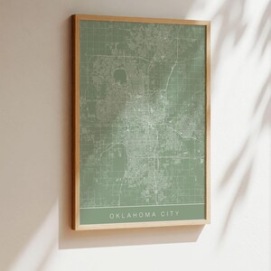 OKLAHOMA CITY MAP, Printable Digital Download, City Poster, High ...