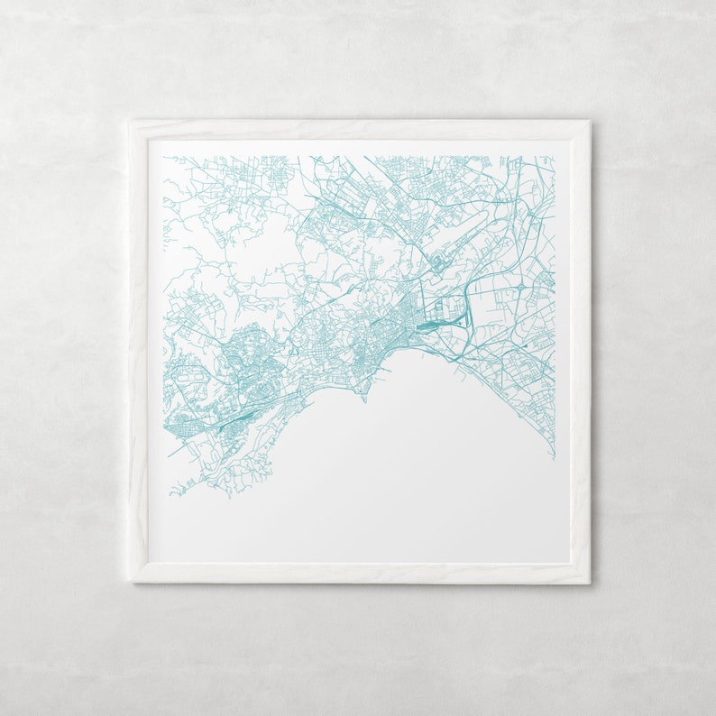 NAPLES CITY MAP Fine Art Map Poster Naples Map Print - Etsy