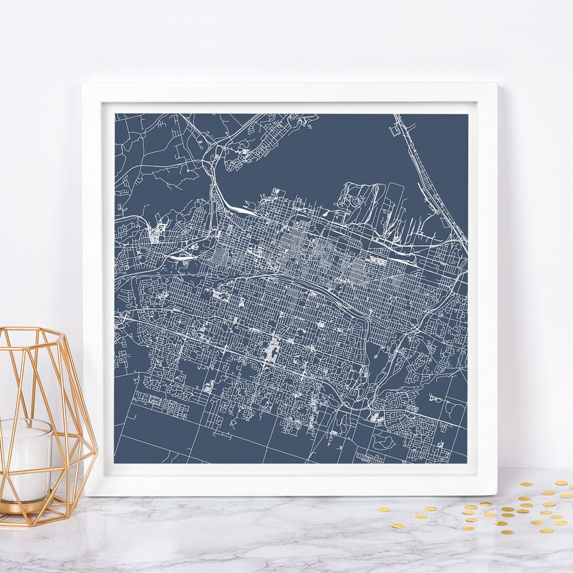 HAMILTON CITY MAP Fine Art Map Poster Modern Ontario Canada | Etsy