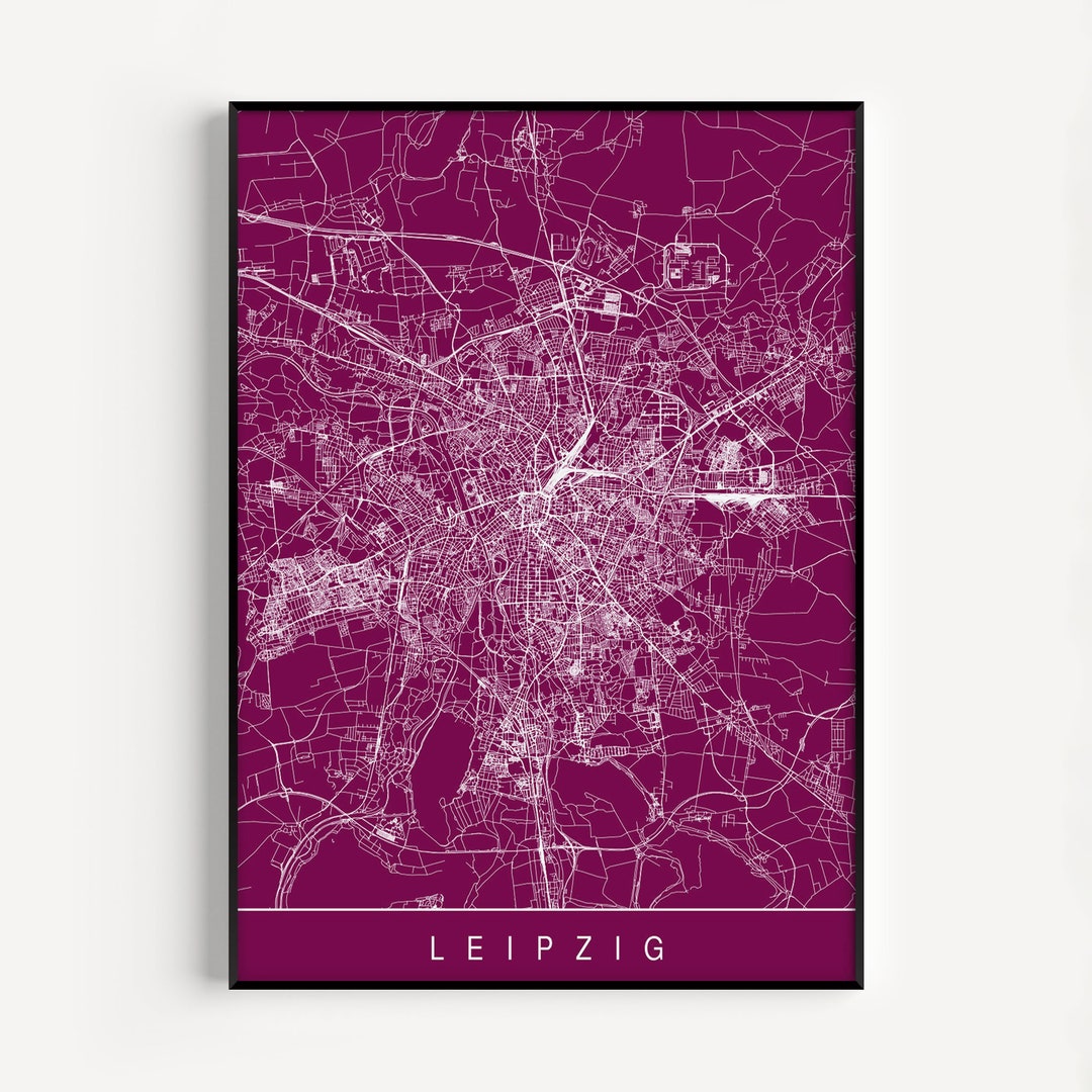 LEIPZIG MAP PRINT Line Art City Map Leipzig Germany Map Art Minimalist ...