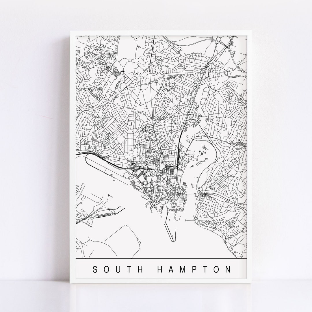 SOUTHAMPTON MAP - Minimalist Southampton Art Print, Customizable City ...