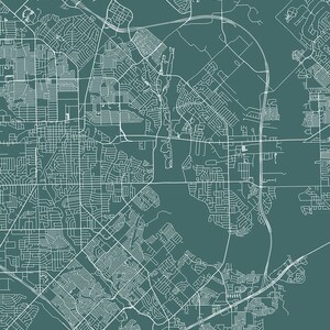 GARLAND CITY MAP Line Art City Map Road Map of Garland, Texas City Map ...