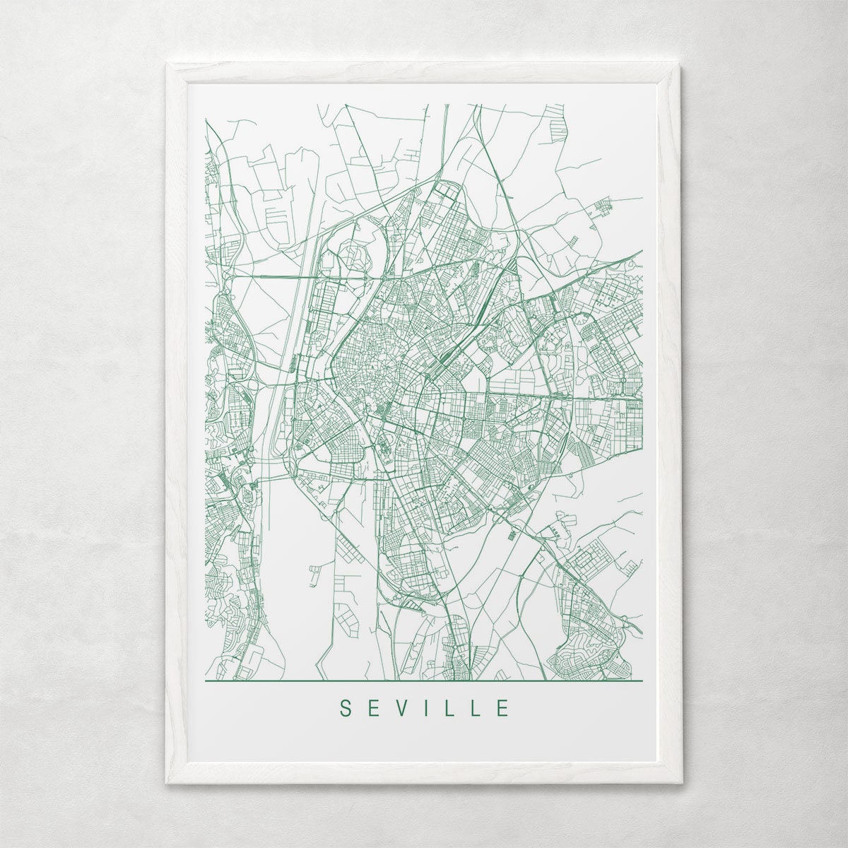 SEVILLE MAP Minimalist Seville Art Print Customizable City - Etsy Canada
