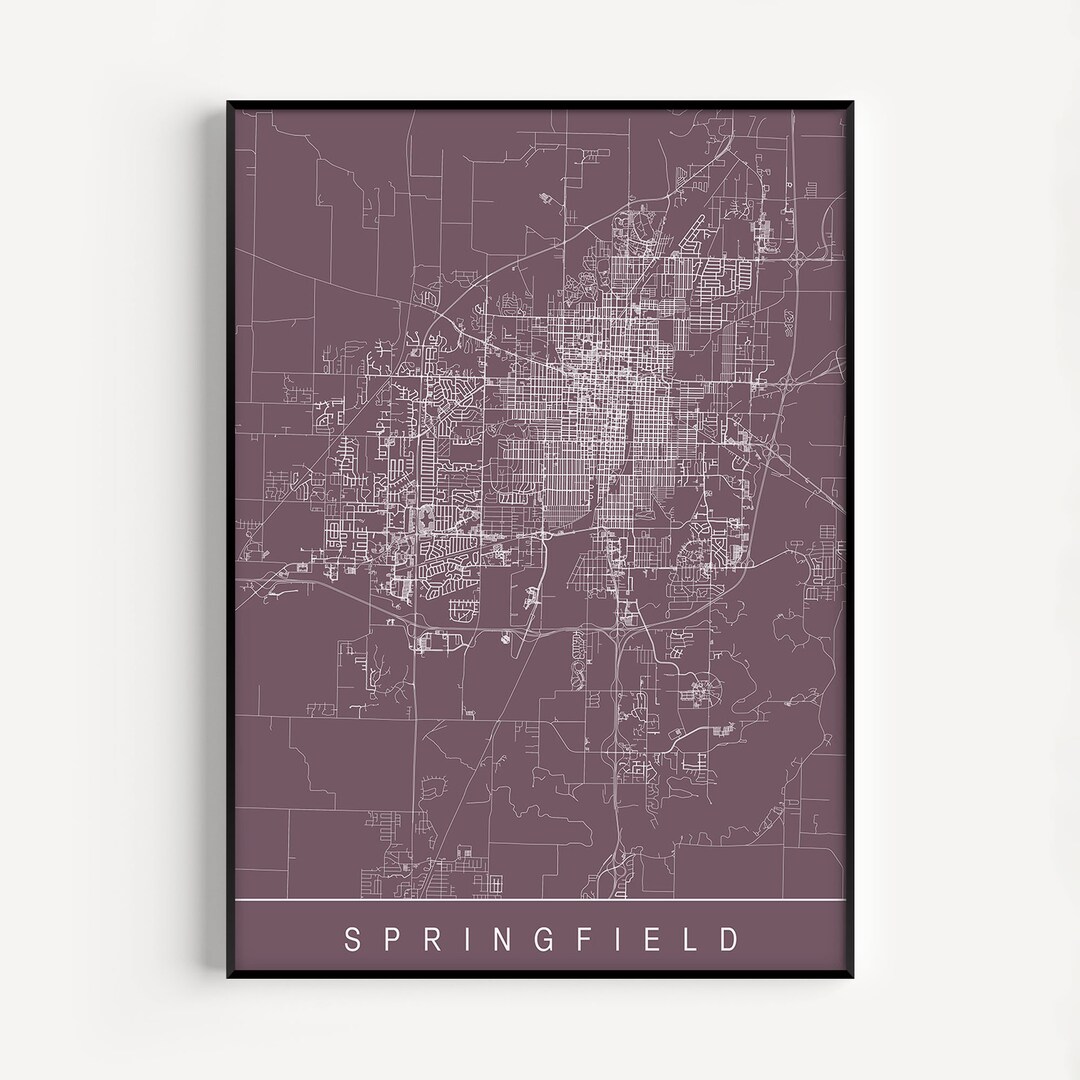 MAPA DE LA CIUDAD DE SPRINGFIELD Mapa de la ciudad de arte - Etsy México