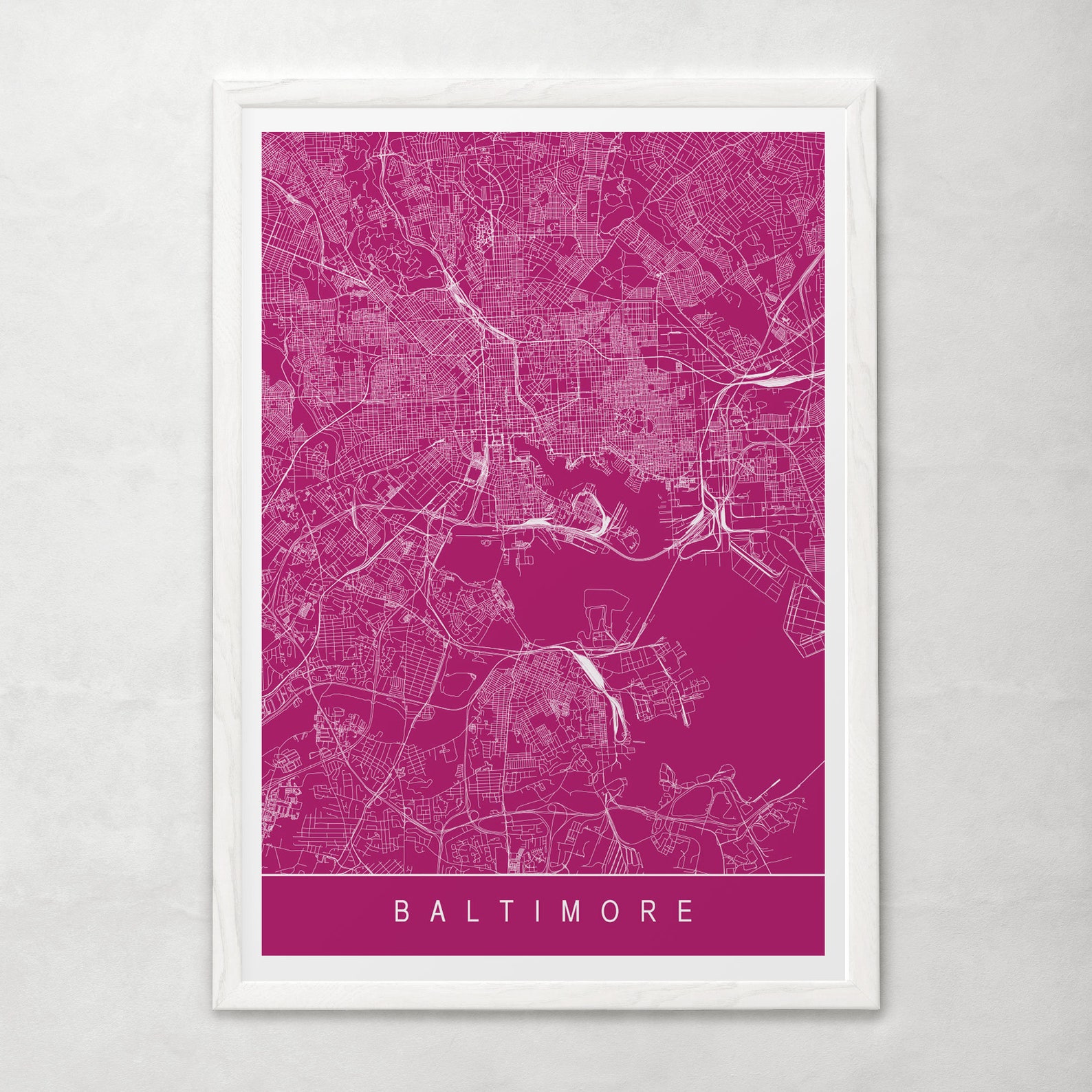 BALTIMORE CITY Map Line Art City Map Road Map of Baltimore - Etsy