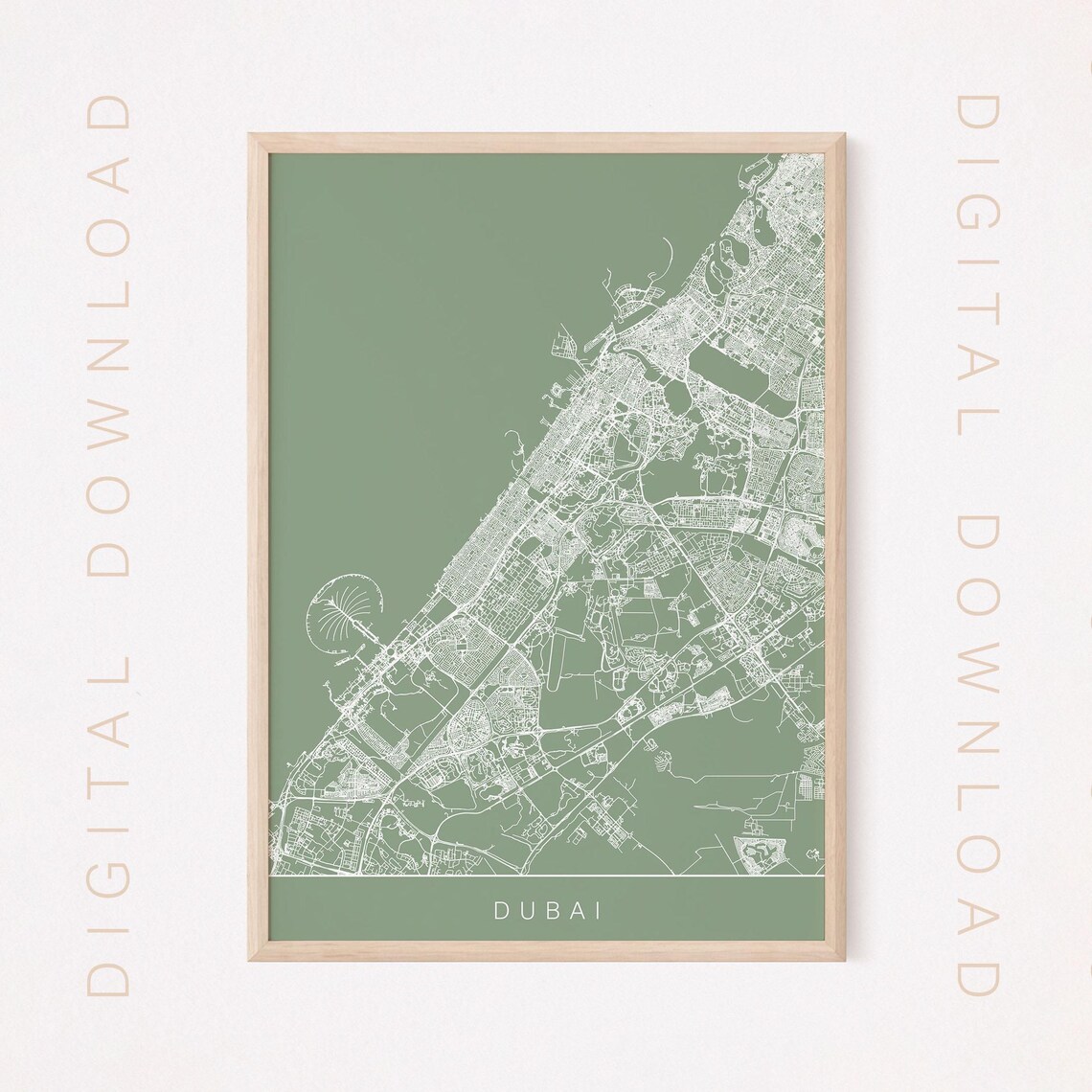 DUBAI CITY MAP, Digital Download, Modern United Arab Emirates Poster ...